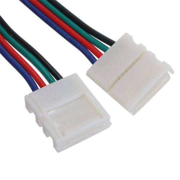 Купить 5 х 4pin 10 мм женский diy rgb ПВХ привело полосы pcb разъем ...