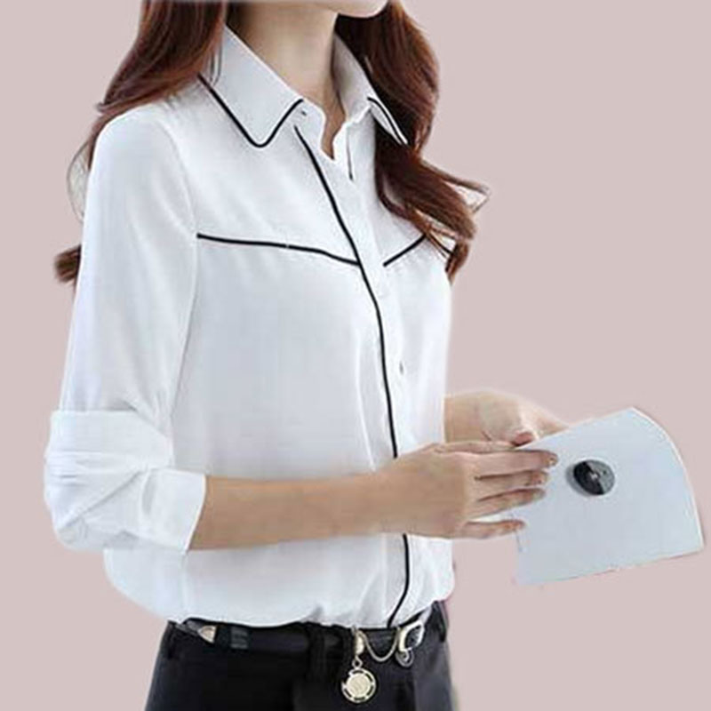 2016 New Summer Spring Fashion Women Chiffon Blouse Shirt Lady Work