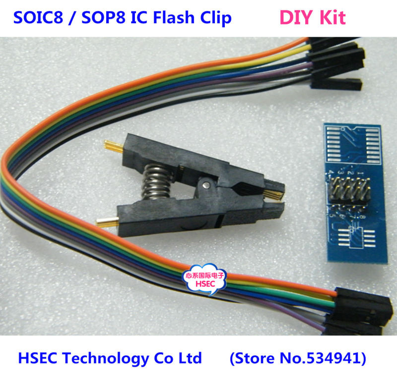 Soic8 Ic Flash Clip Diy Kit Soic8 Sop8 Ic Test Clip Sop8 Adapter