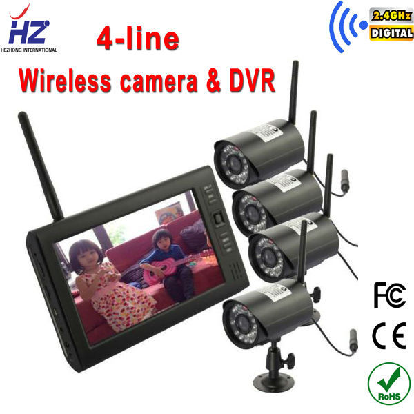 Купить 2,4 ГГц беспроводная четырехъядерных cctv камеры с 7 «hd монитор ...