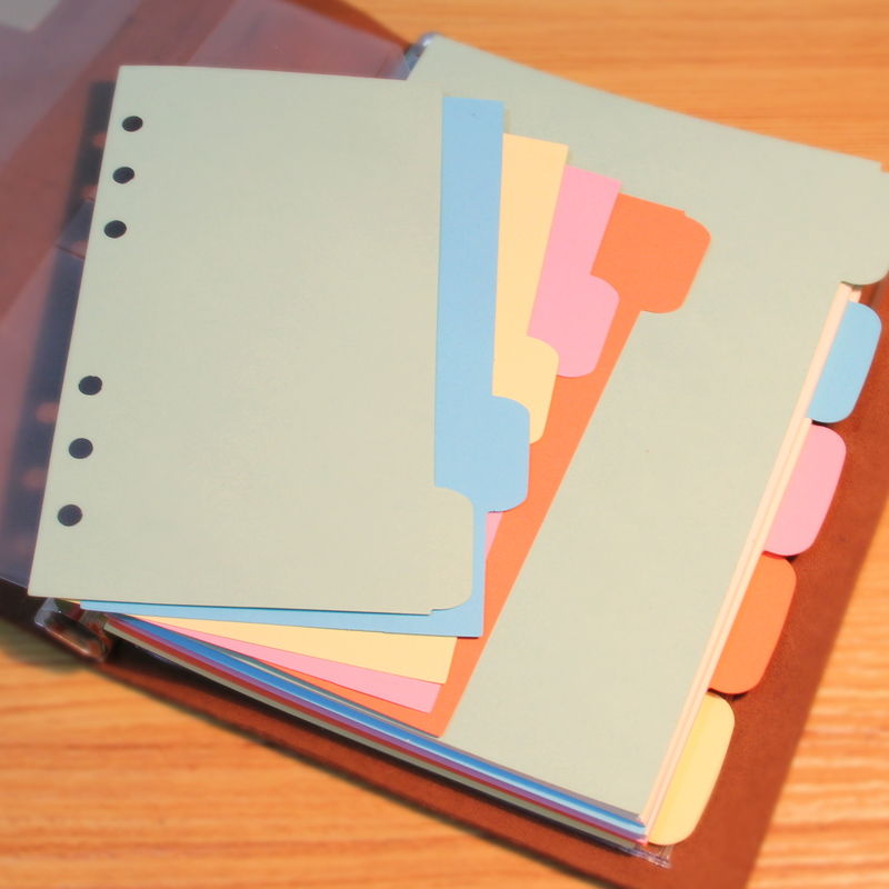 A5 A6 Loose Leaf Binder Index Dividers For Notebook Travel Diary Fresh 
