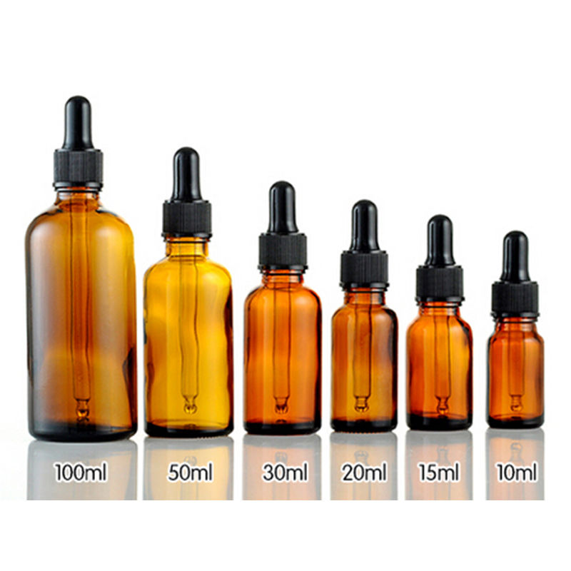 10ml 15ml 30ml 50ml 100ml Amber Glass Bottle With Lotion Sprayer 