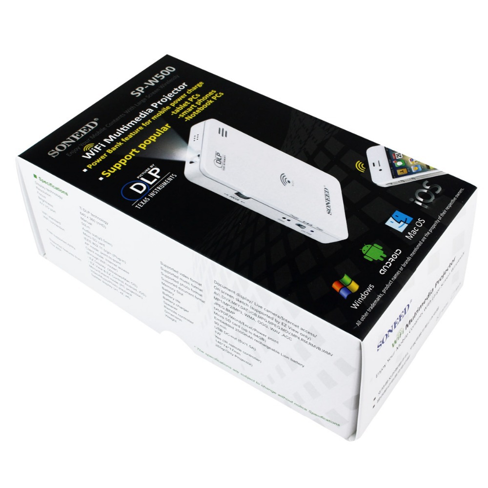 Купить бренд новых 1 pc привели мини-проектор белый подлинного soneed ...
