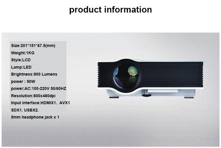 Buy 100% Original UNIC UC40 3D Mini LED Projector with Logo, Upgraded model of UC30 Online ...