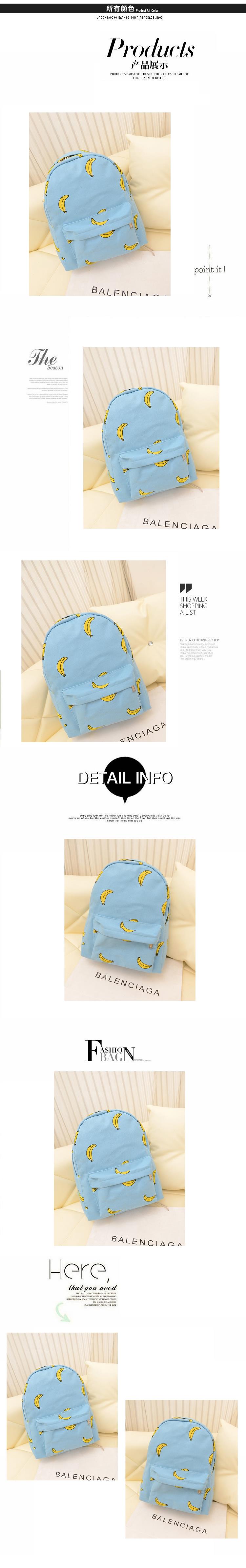 Купить 2015 моды холст печать рюкзак банан женщин рюкзак милые девушки ...