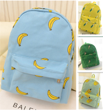 Купить 2015 моды холст печать рюкзак банан женщин рюкзак милые девушки ...