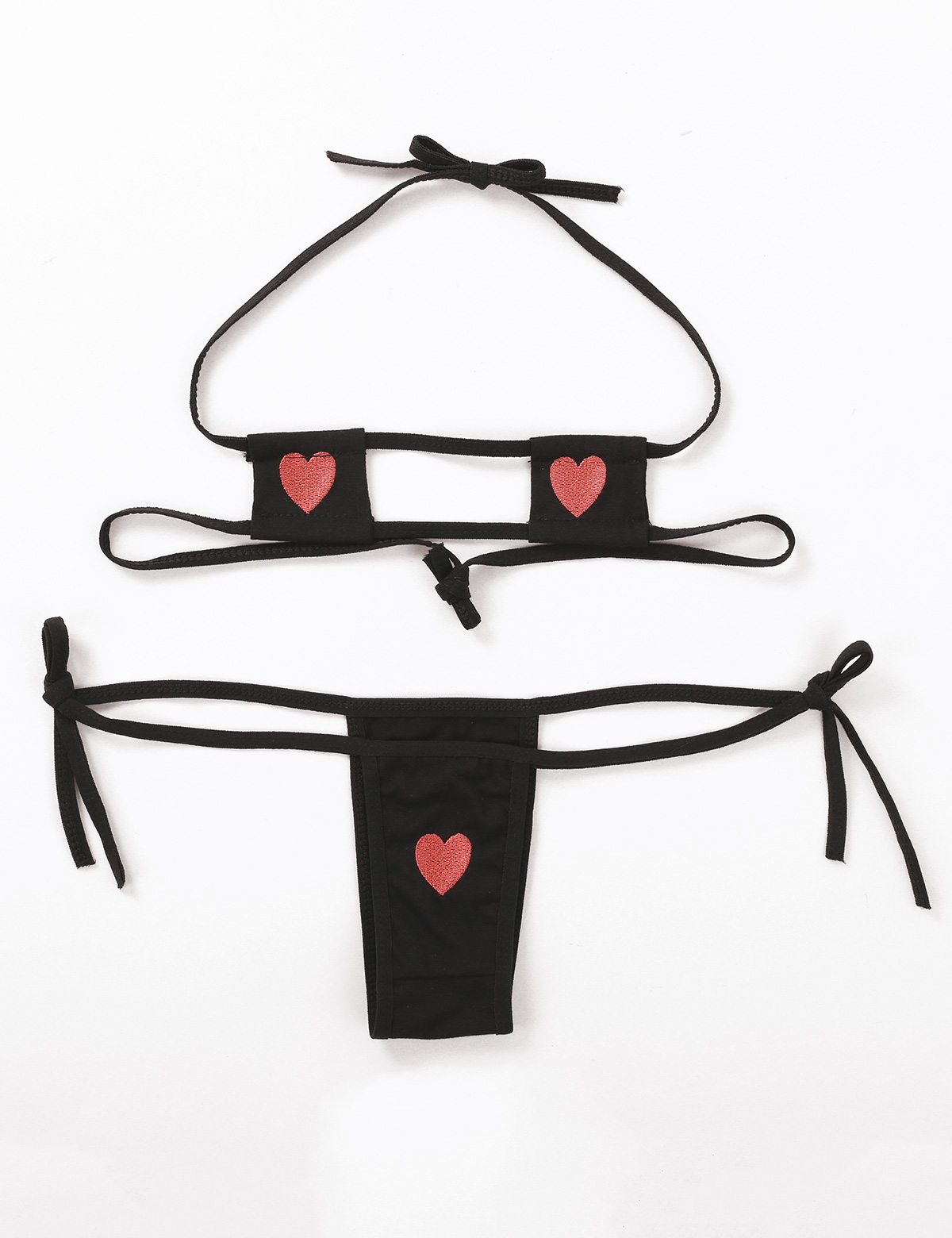 Womens Summer Striped Heart Embroidered Cute Kawaii Anime Cosplay Mini
